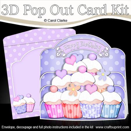 3D Cupcakes Pop Out Card Kit - CUP257767_359 | Craftsuprint