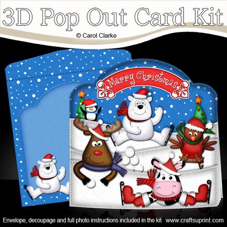 3D Xmas Festive Friends Pop Out Card Kit - CUP261917_359 | Craftsuprint