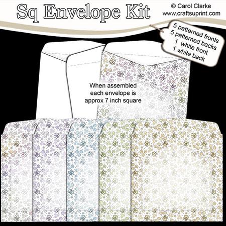 Small Flowers 7 x 7 Inch Envelope Kit - CUP264416_359 | Craftsuprint