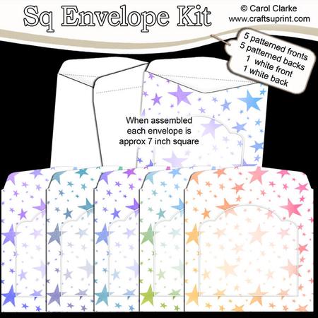 Stars 7 x 7 Inch Envelope Kit - CUP264696_359 | Craftsuprint