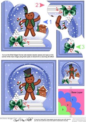 Xmas Gingerbread Man Snowglobe Shell Edged Stacker - CUP264724_359 ...