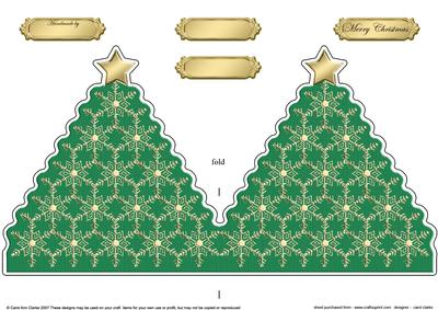 Xmas Snowflake Tree Shaped Card - CUP268257_359 | Craftsuprint