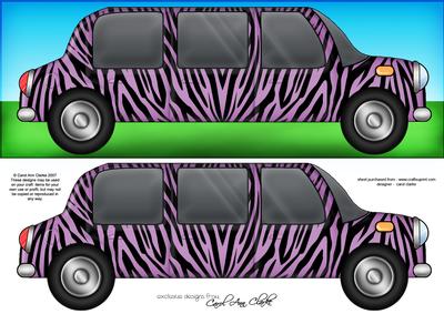 Large Dl Zebra Stripe Stretch Limo Quick Card N 3D Decoupage ...