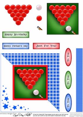 Snooker Quick Card with Decoupage - CUP27210_359 | Craftsuprint