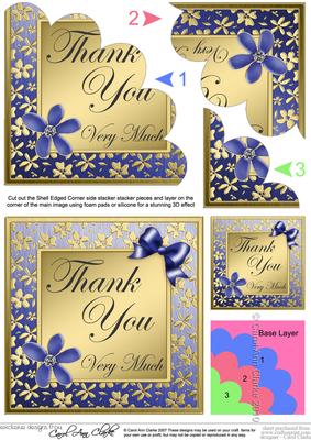 Floral Elegance Thank You Shell Edged Corner Side Stacker - CUP273237 ...