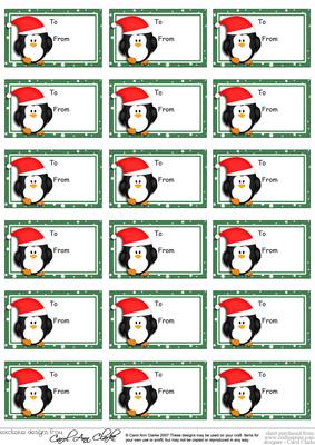 Penguin Christmas Gift Tags - CUP276580_359 | Craftsuprint