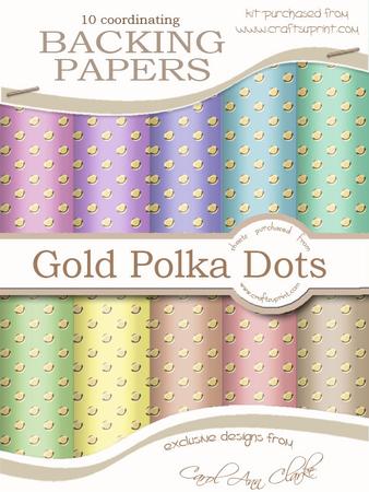 Gold Metallic Dots Backing Papers Kit - CUP283845_359 | Craftsuprint
