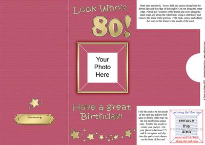 Add a Photo 80th Birthday Card with Easy Fold Frame - CUP285311_359 ...