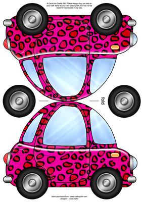 Funky Leopardskin Car Shaped Card - CUP286348_359 | Craftsuprint