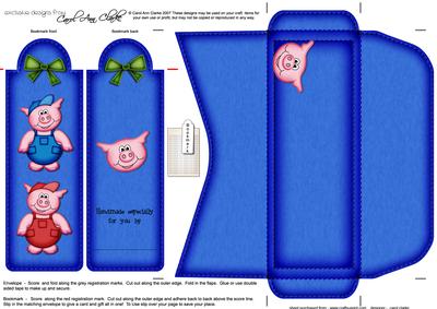 Ziggy N Syd Piggies Bookmark Card N Envelope - CUP288298_359 | Craftsuprint