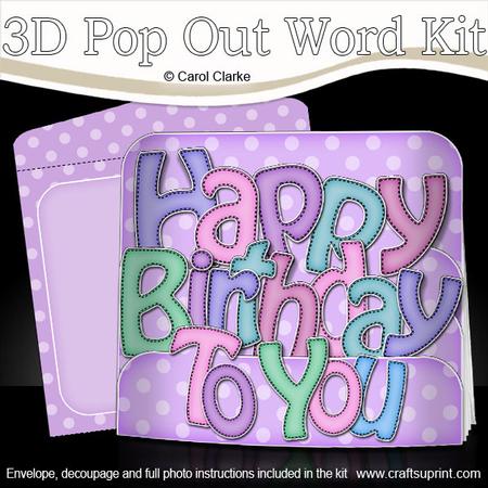 3D Birthday Pop Out Word Card Kit - CUP297118_359 | Craftsuprint