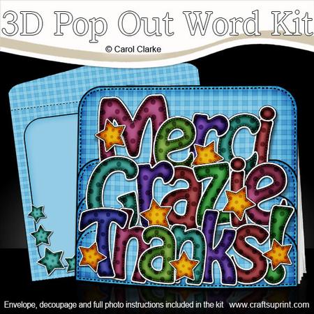 3D Thank You Pop Out Word Card Kit - CUP297141_359 | Craftsuprint