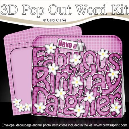 3D Birthday Daughter Pop Out Word Card Kit - CUP298895_359 | Craftsuprint