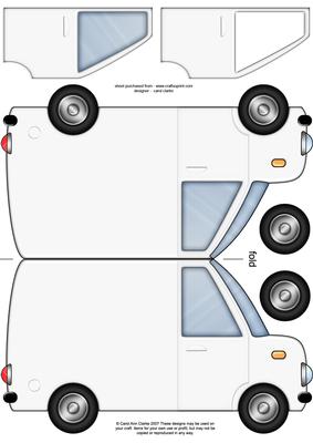 White Van Shaped Card - CUP304078_359 | Craftsuprint