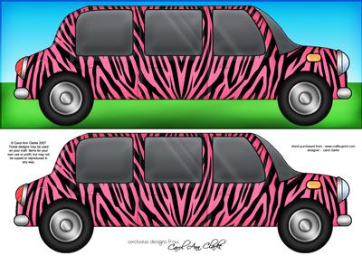 Large Dl Zebra Stripe Stretch Limo Quick Card N 3D Decoupage ...