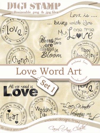 Love Digi Stamp Word Kit - CUP31006_359 | Craftsuprint