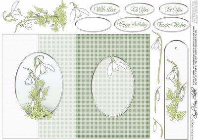 Snowdrop Fold Back Card with Decoupage - CUP31317_359 | Craftsuprint