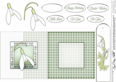 Snowdrop Fold Back Card with Decoupage - CUP31318_359 | Craftsuprint