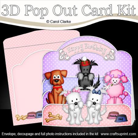 3D Dogs Pop Out Card Kit - CUP316694_359 | Craftsuprint