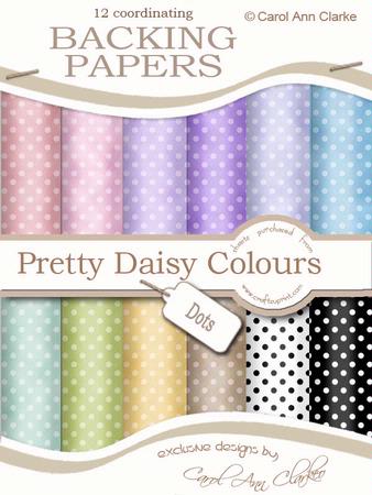 Dots Backing Papers in Pretty Daisy Colours - CUP32055_359 | Craftsuprint