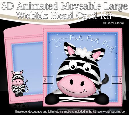 3D Debra Zebra Animated Large Wobble Head Card Kit - CUP320944_359 ...