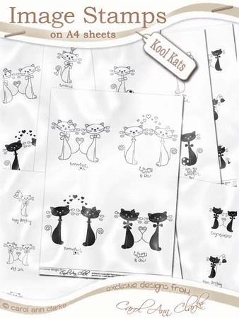 Kool Kats Black & White Digital Image Stamps Set - CUP32458_359 ...