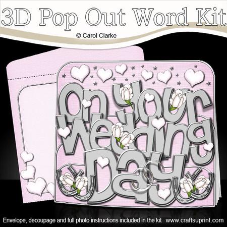 3D Wedding Day with Roses Pop Out Word Card Kit - CUP326559_359 ...