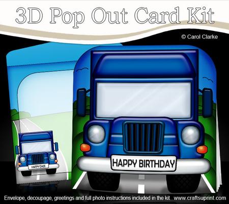 3D Lorry Pop Out Card Kit - CUP327920_359 | Craftsuprint