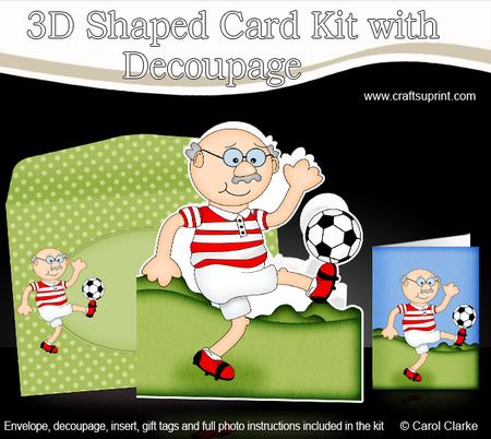 Bert Plays Football Shaped Card with Decoupage - CUP330814_359 ...