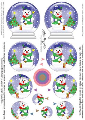 3D Xmas Snowman Snow Globe Shaped Tree Decoration - CUP337694_359 ...