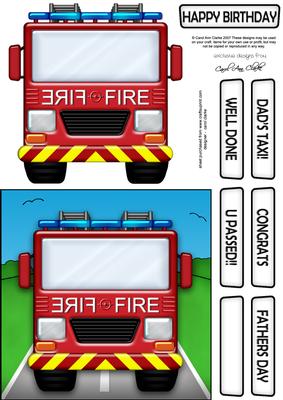 Fire Engine Quick Card N 3D Decoupage - CUP337698_359 | Craftsuprint