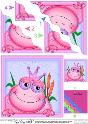 Freya Frog 5th Birthday Side Stacker Topper - CUP339700_359 | Craftsuprint