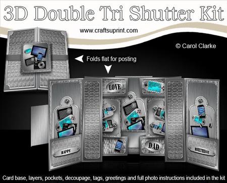 3D Gadgets N Gizmos Double Tri Shutter Card Kit - CUP346791_359 | Craftsuprint