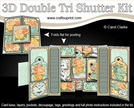 3D Time for Roses Double Tri Shutter Card Kit - CUP347094_359 | Craftsuprint