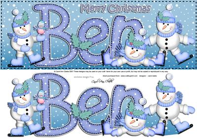 Large Dl Ben Quick Card with Snowmen N 3D Decoupage - CUP361921_359 ...