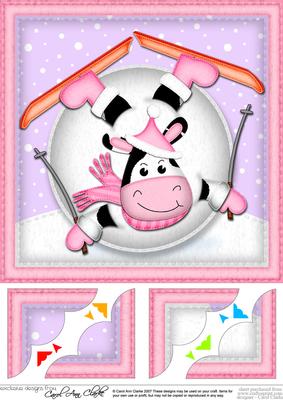 8 x 8 Xmas Oops Milly Moo Snowball Scalloped Corner Topper - CUP370985 ...