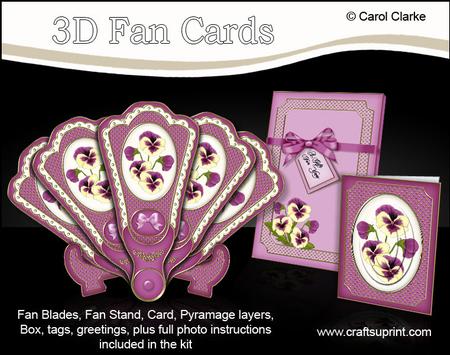 3D Floral Fan Card Pansies with Stand, Gift Card N Box - CUP375142_359 ...