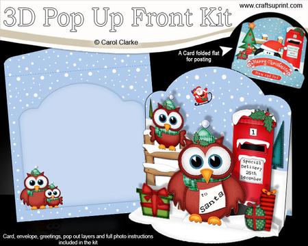 3D Pop Up Front Hoot & Little Hoot Owls Xmas Card Kit - CUP375161_359 ...