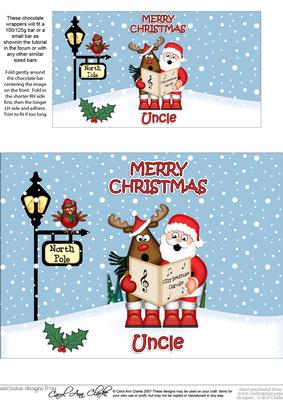 Christmas Singing Santa & Rudolph Uncle Chocolate Wrapper - CUP381406 ...