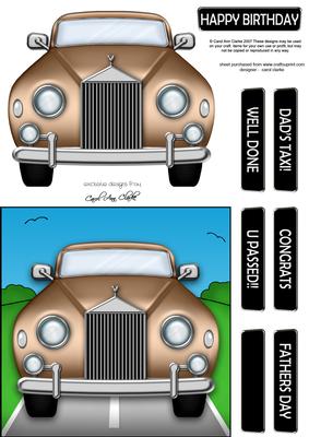 Rolls Royce Quick Card N 3D Decoupage - CUP386333_359 | Craftsuprint