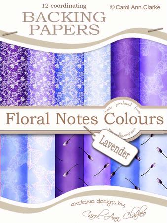 Flower Backing Papers in Floral Notes Lavender Colours - CUP38670_359 ...