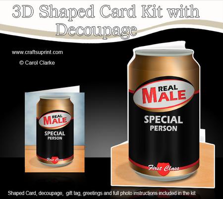 Real Male Beer Can Shaped Card with Decoupage - CUP407500_359 ...