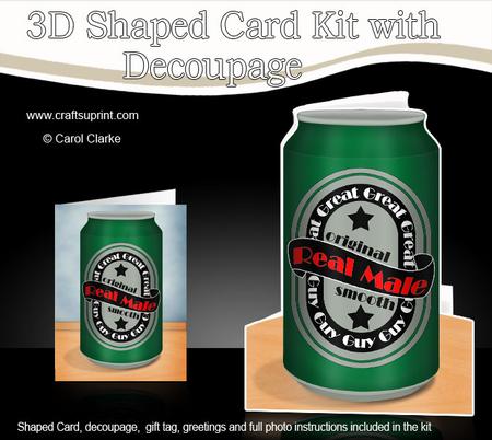 Real Male Beer Can Shaped Card with Decoupage - CUP407501_359 ...
