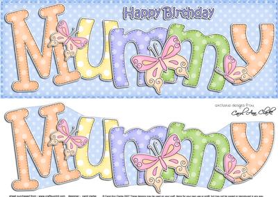 Large Dl Birthday Mummy Card & 3D Decoupage - CUP410971_359 | Craftsuprint