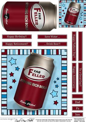 Fab Feller Beer Can Quick Card N 3D Decoupage - CUP412025_359 ...