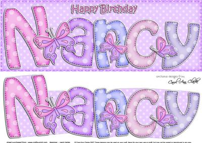 Large Dl Birthday Nancy Card & 3D Decoupage - CUP414840_359 | Craftsuprint