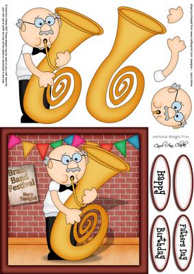 Bert Plays the Tuba Quick Card N 3D Decoupage - CUP414880_359 ...