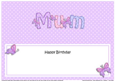 Birthday Mum Matching Large Dl Insert - CUP415483_359 | Craftsuprint