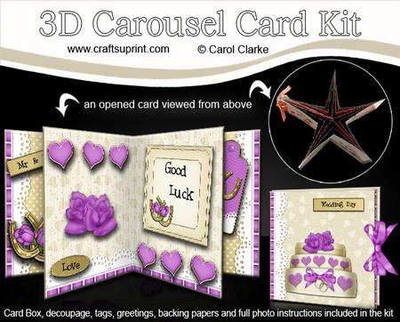 3D Wedding Carousel Card Kit - CUP416094_359 | Craftsuprint