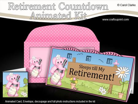 3D Elephant Sleeps Till Retirement Countdown Moveable Card - CUP416371 ...